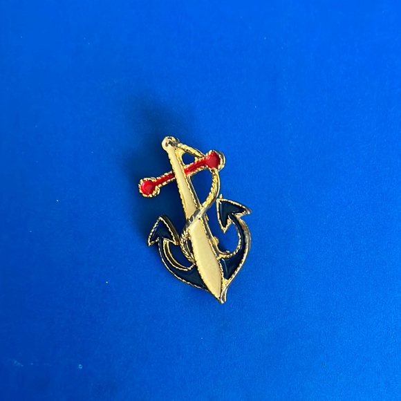 Jewelry | Vintage Jj Enamel Anchor Brooch Pin Red White Blue Nautical ...